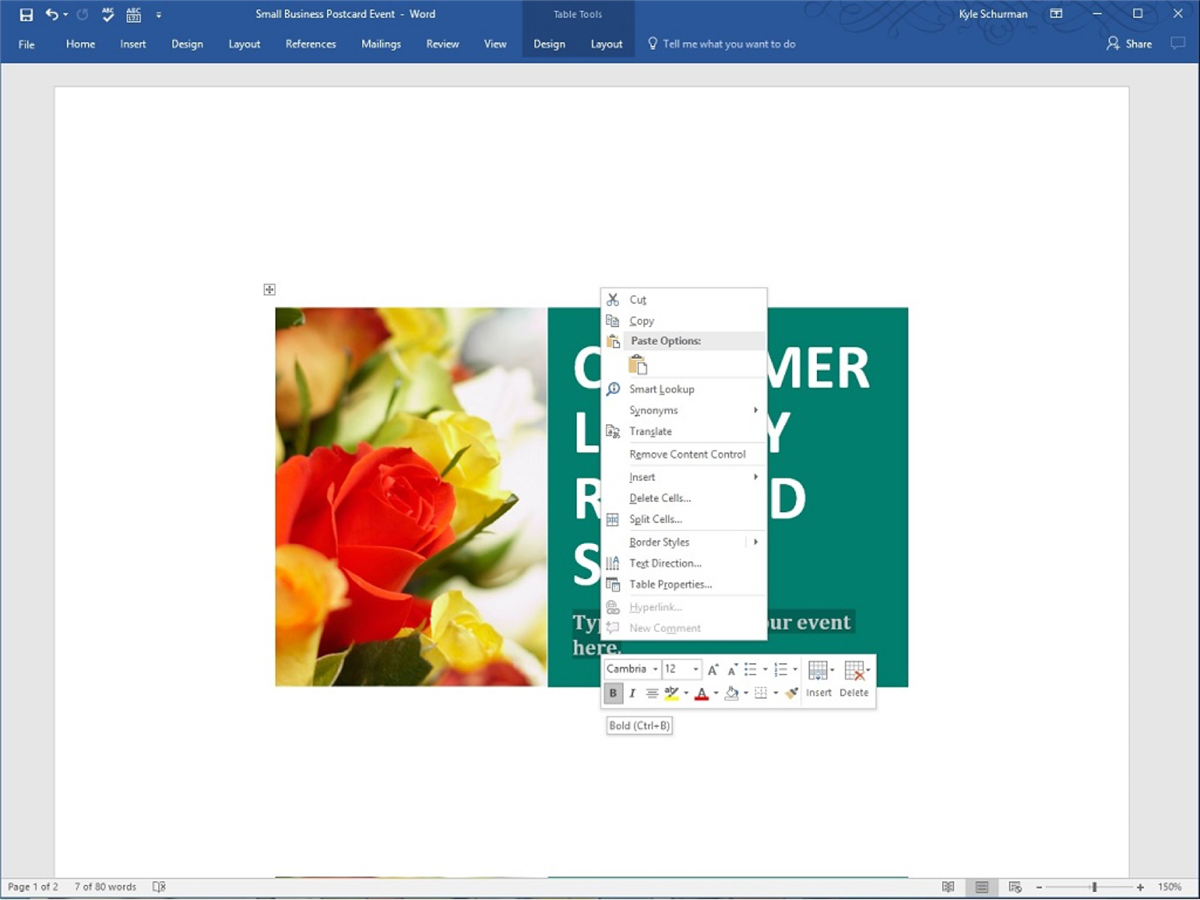 Creating A Postcard In Word