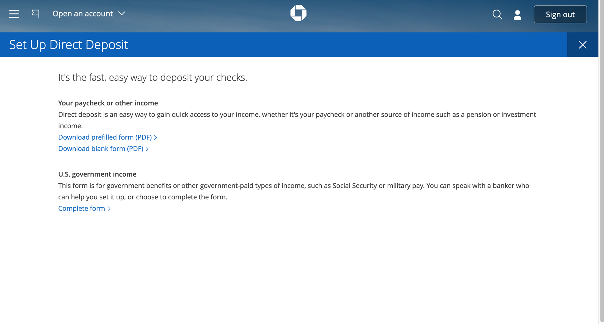 How to Set Up Direct Deposit with Chase Fast